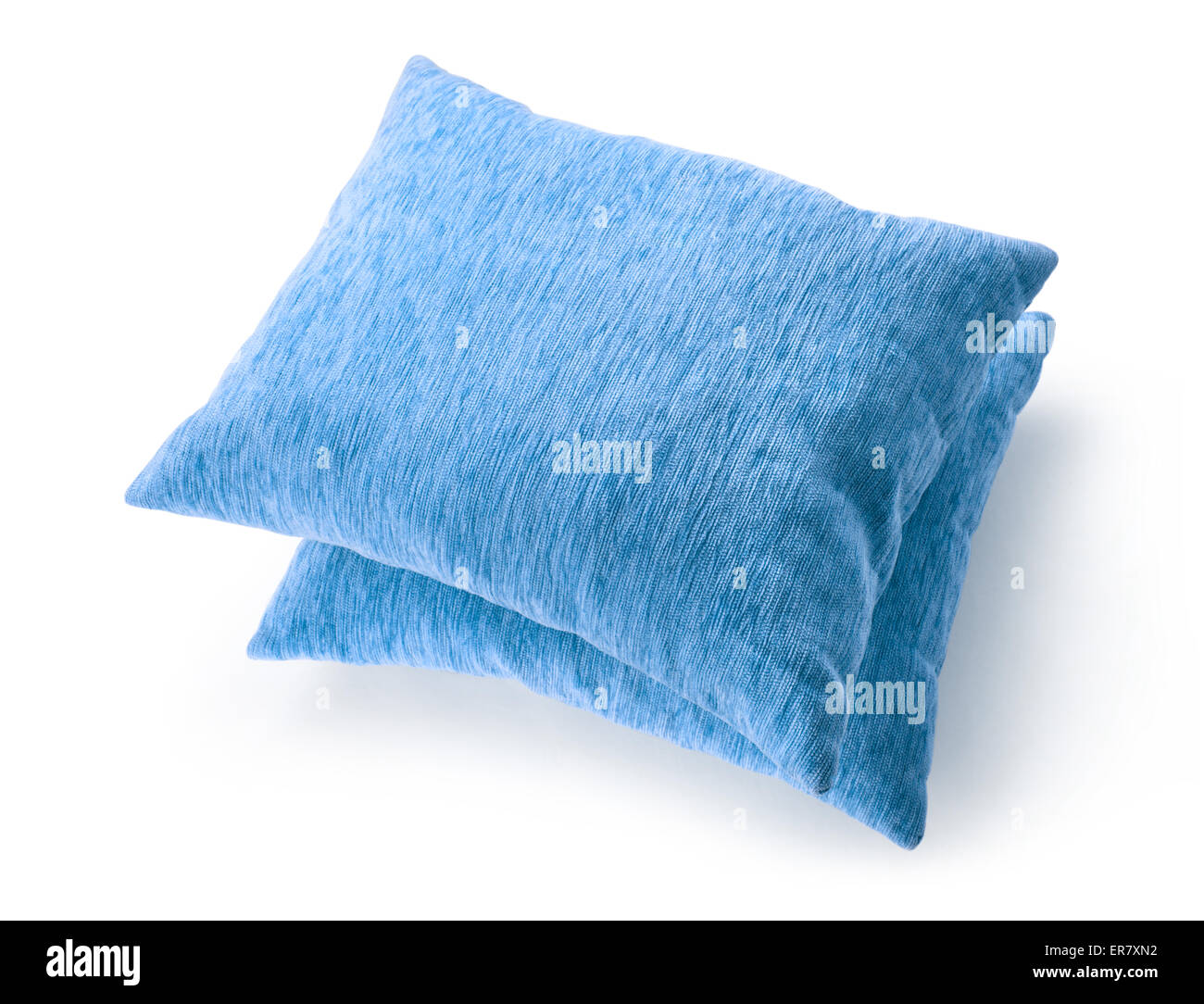 Soft blank blue pillows on white background Stock Photo - Alamy