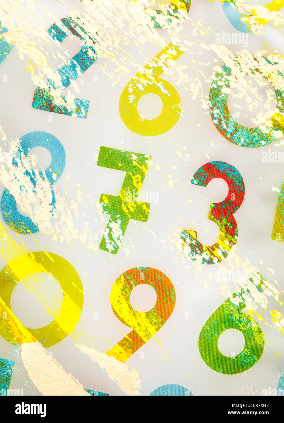 Colourful numbers as background on white canvas Stock Photo - Alamy