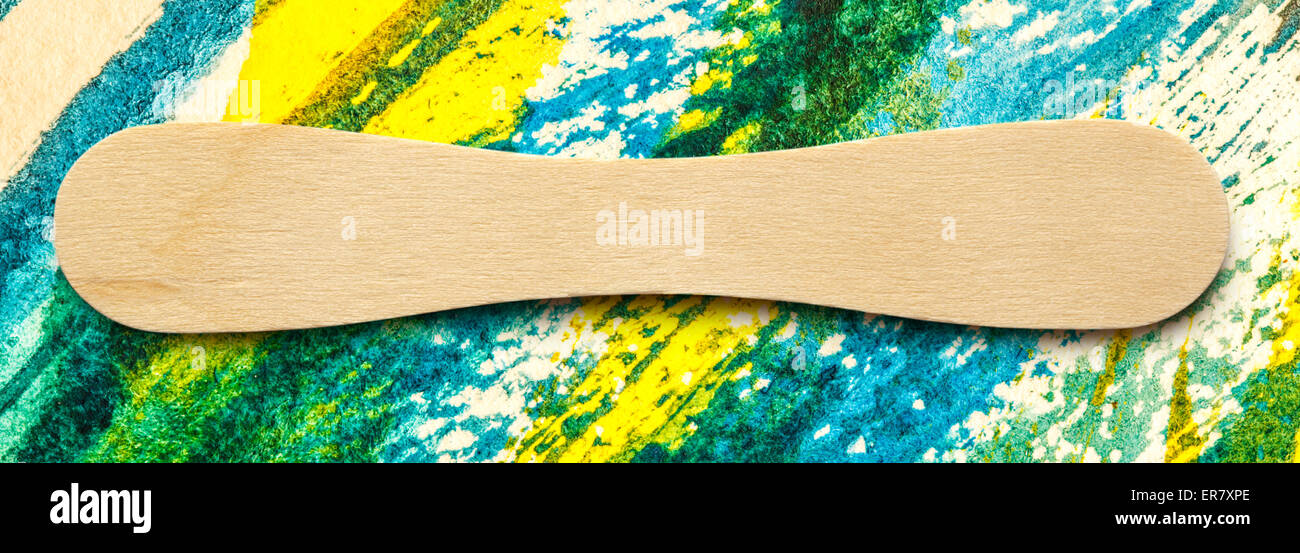 Wooden ice cream stick on watercolour background Stock Photo - Alamy