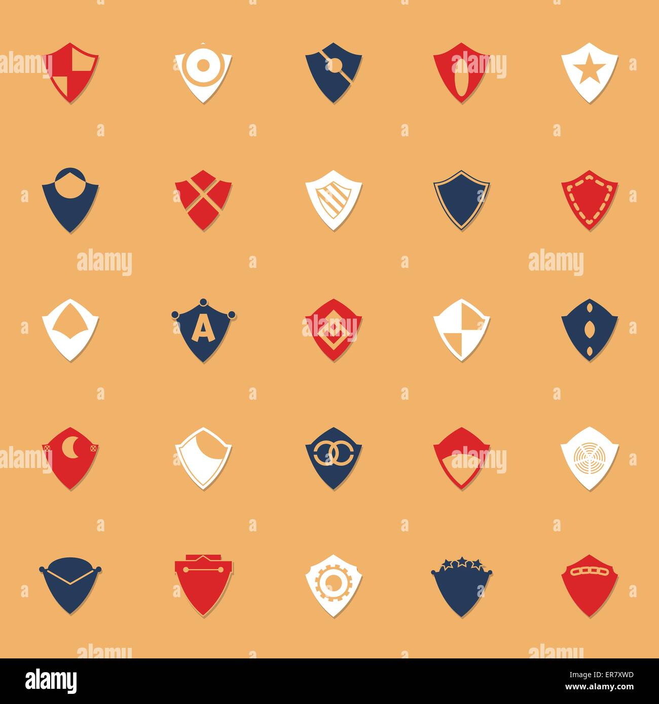 Design shield classic color icons with shadow, stock vector Stock ...