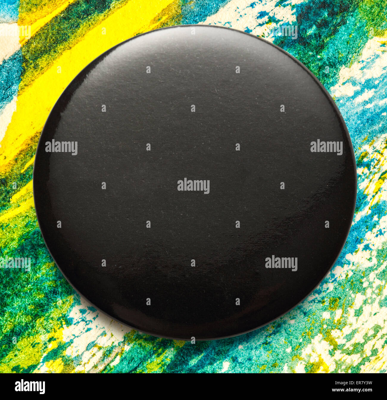 Blank single black round badge hi-res stock photography and images - Alamy