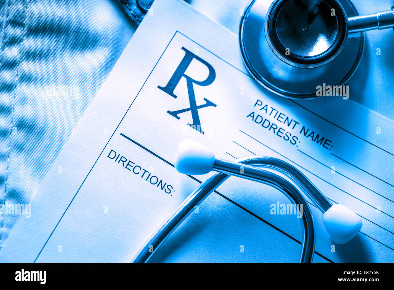 Stethoscope and patient list on doctor's smock Stock Photo - Alamy