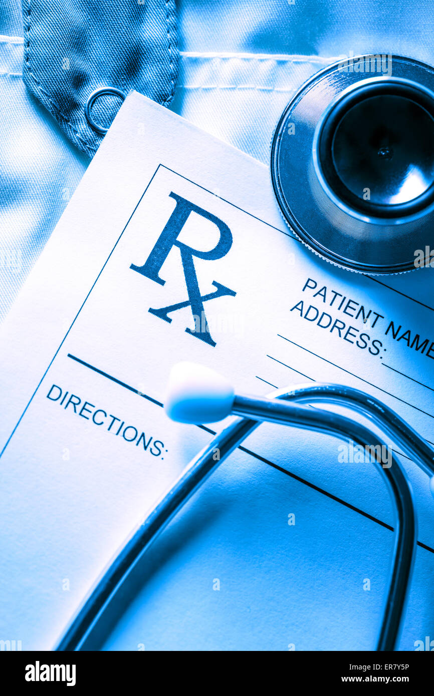 Stethoscope and patient list on doctor's smock Stock Photo - Alamy