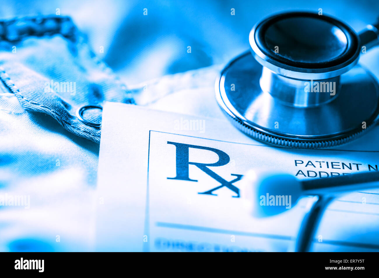 Stethoscope and patient list on doctor's smock Stock Photo - Alamy