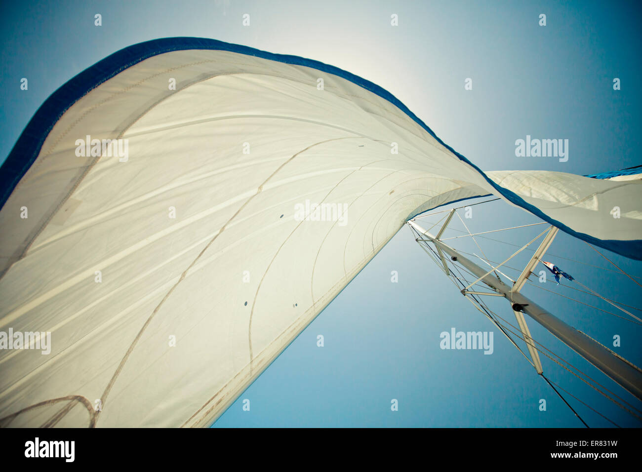 Sailboat mast and sail Stock Photo - Alamy