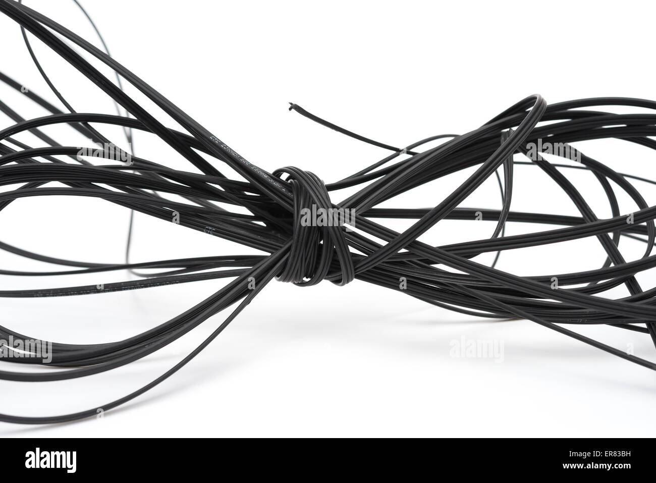 black fiber cable on a white background Stock Photo - Alamy