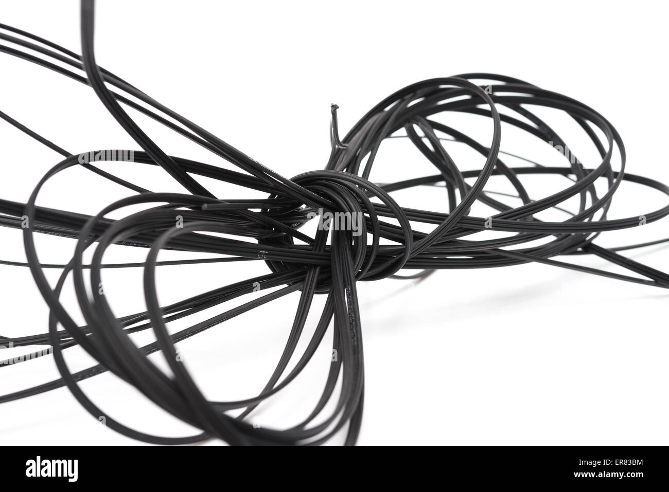 black fiber cable on a white background Stock Photo - Alamy