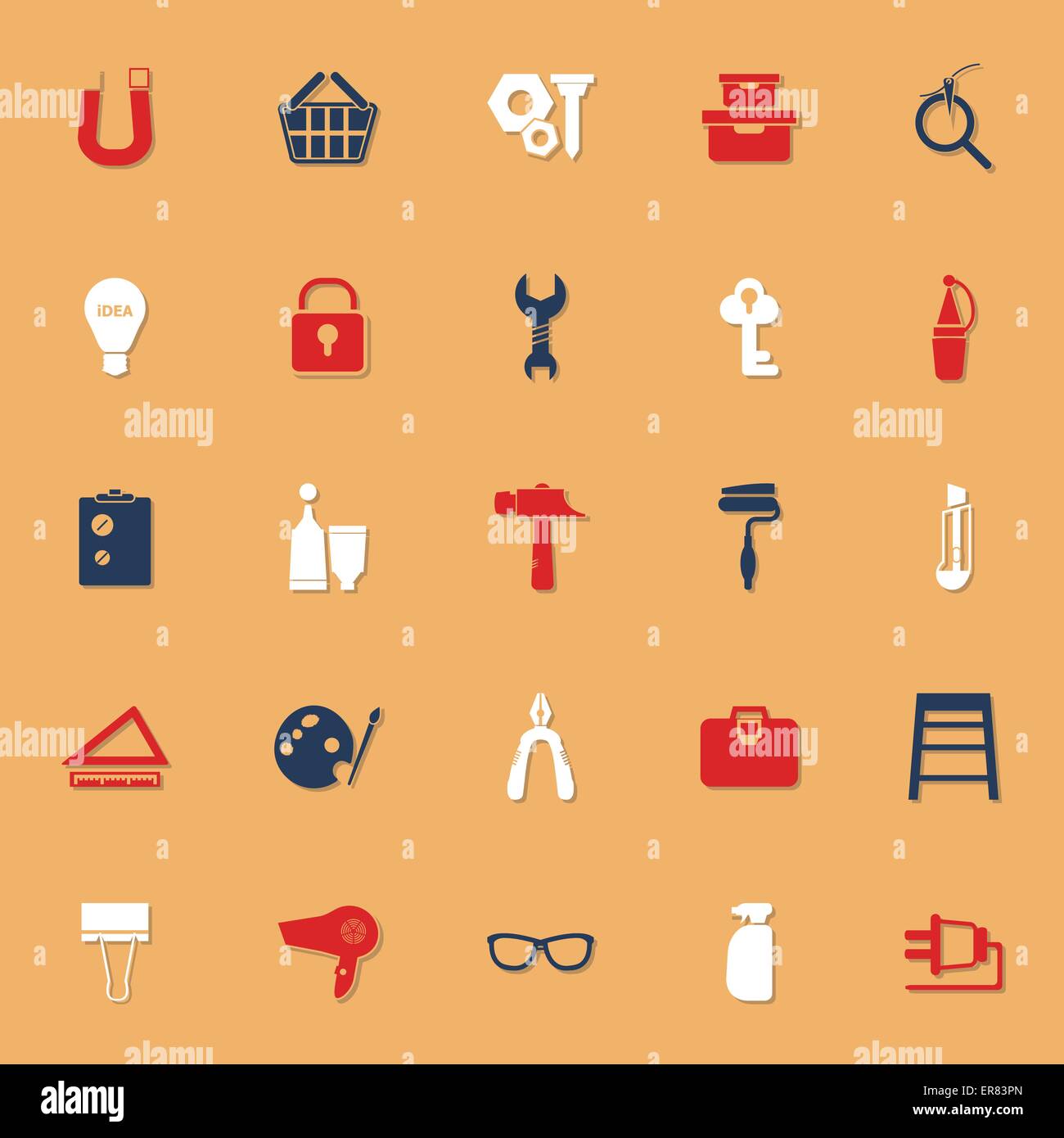 DIY classic color icons with shadow, stock vector Stock Vector Image ...