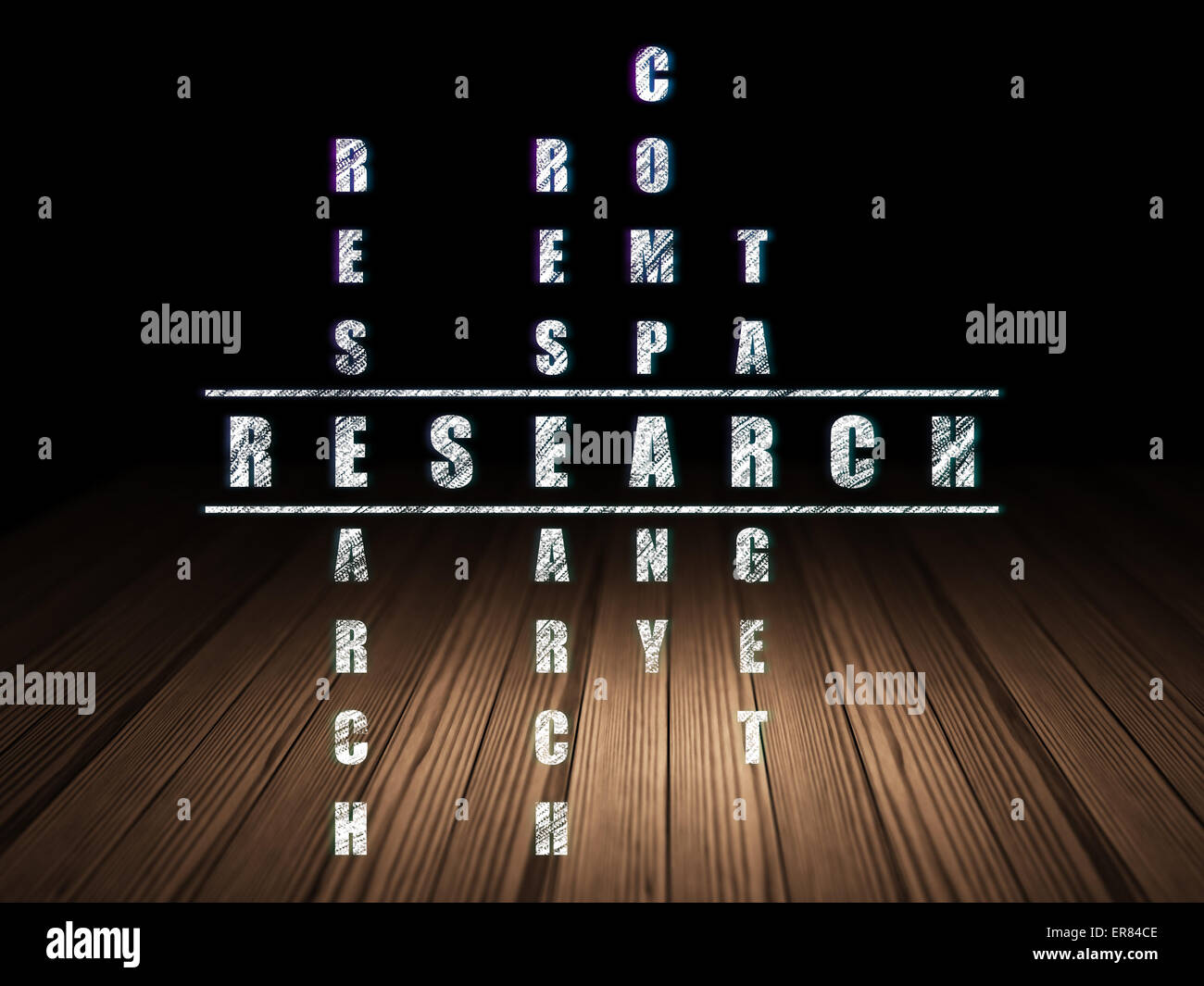 Advertising concept: word Research in solving Crossword Puzzle Stock ...