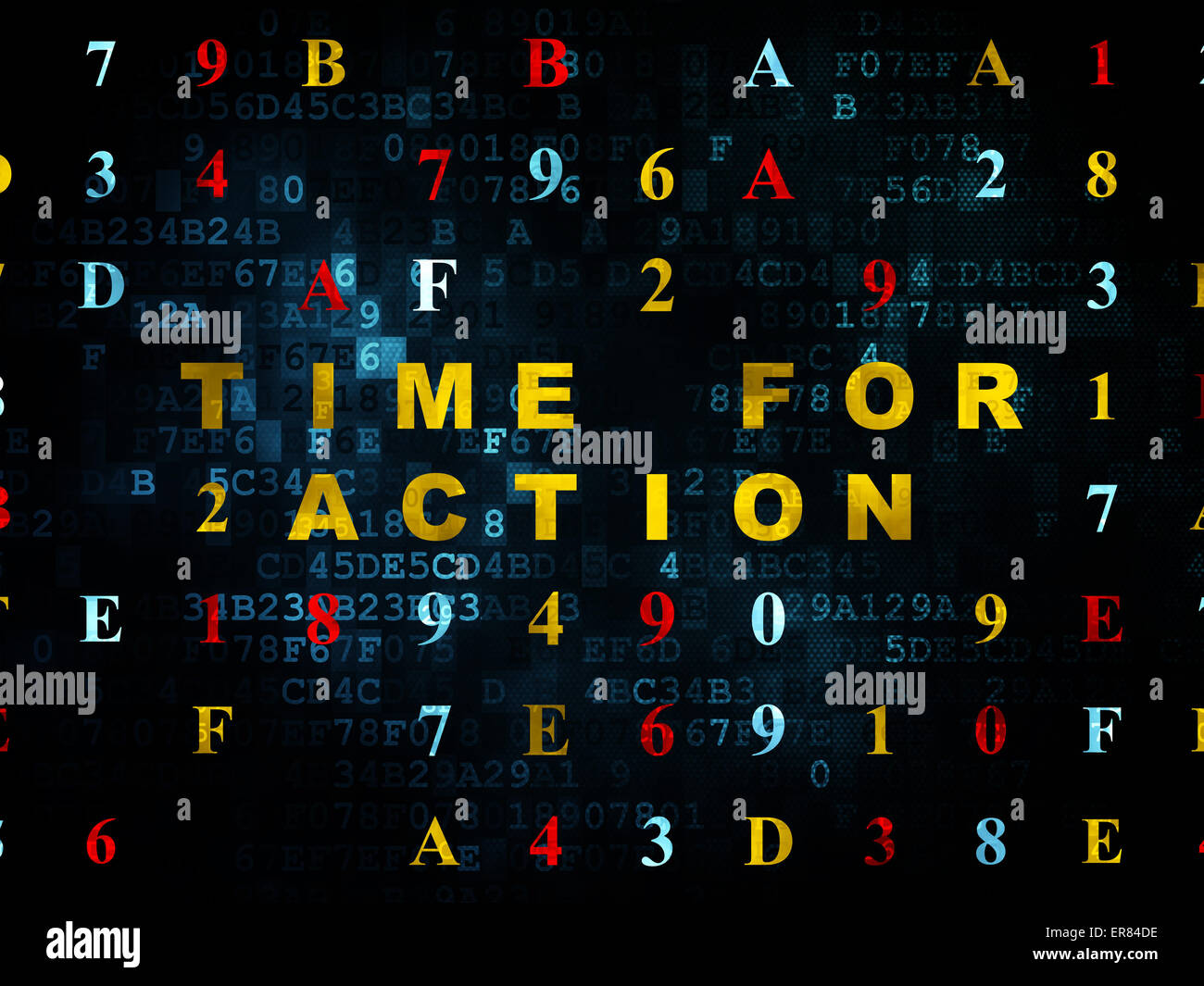 Time concept: Time for Action on Digital background Stock Photo - Alamy