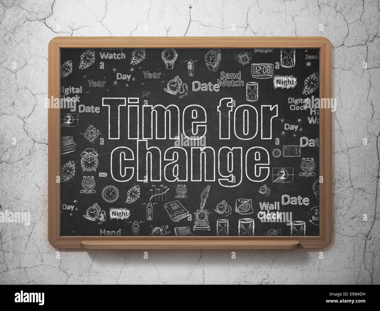 Timeline concept: Time for Change on School Board background Stock ...