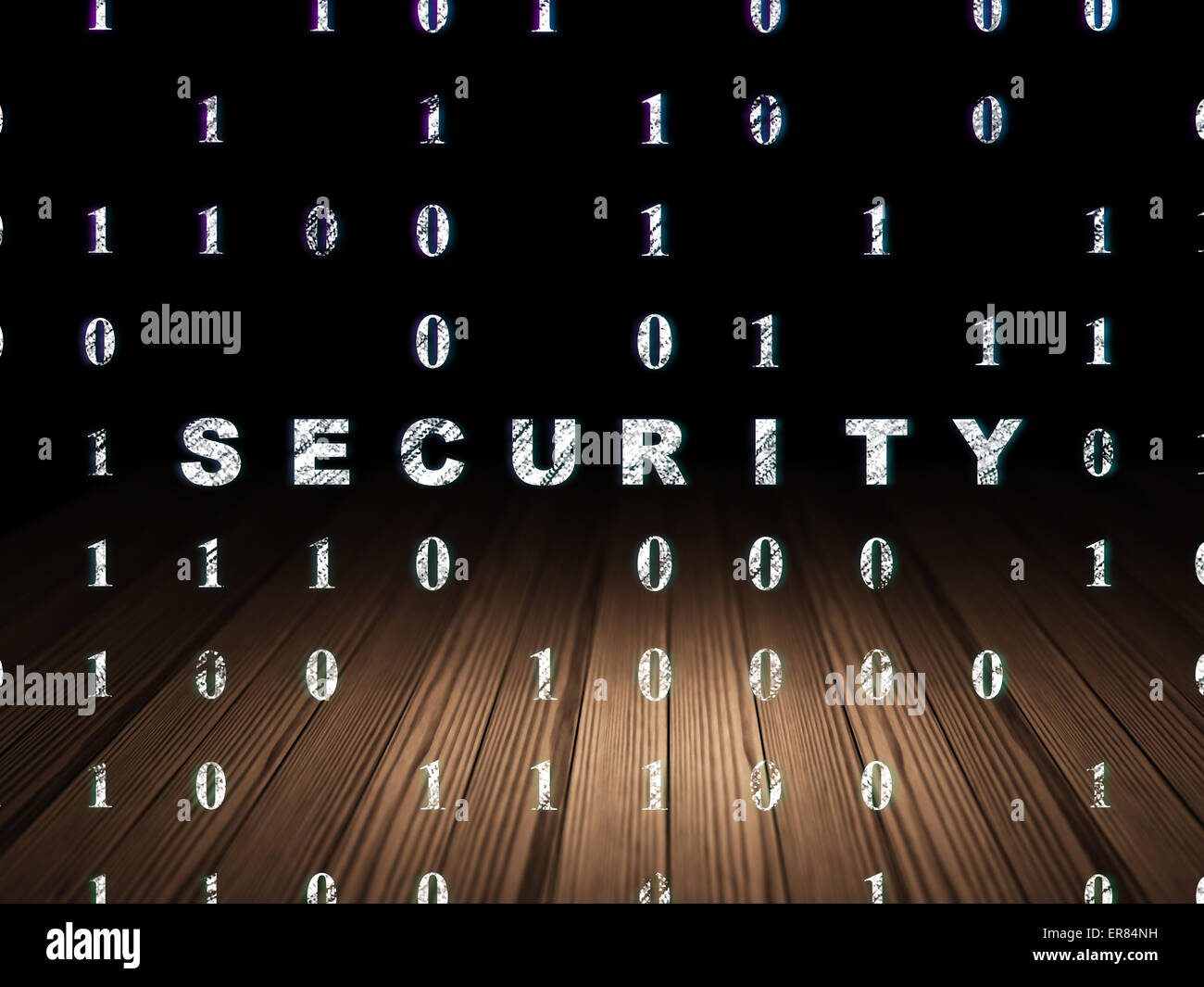 Protection concept: Security in grunge dark room Stock Photo - Alamy