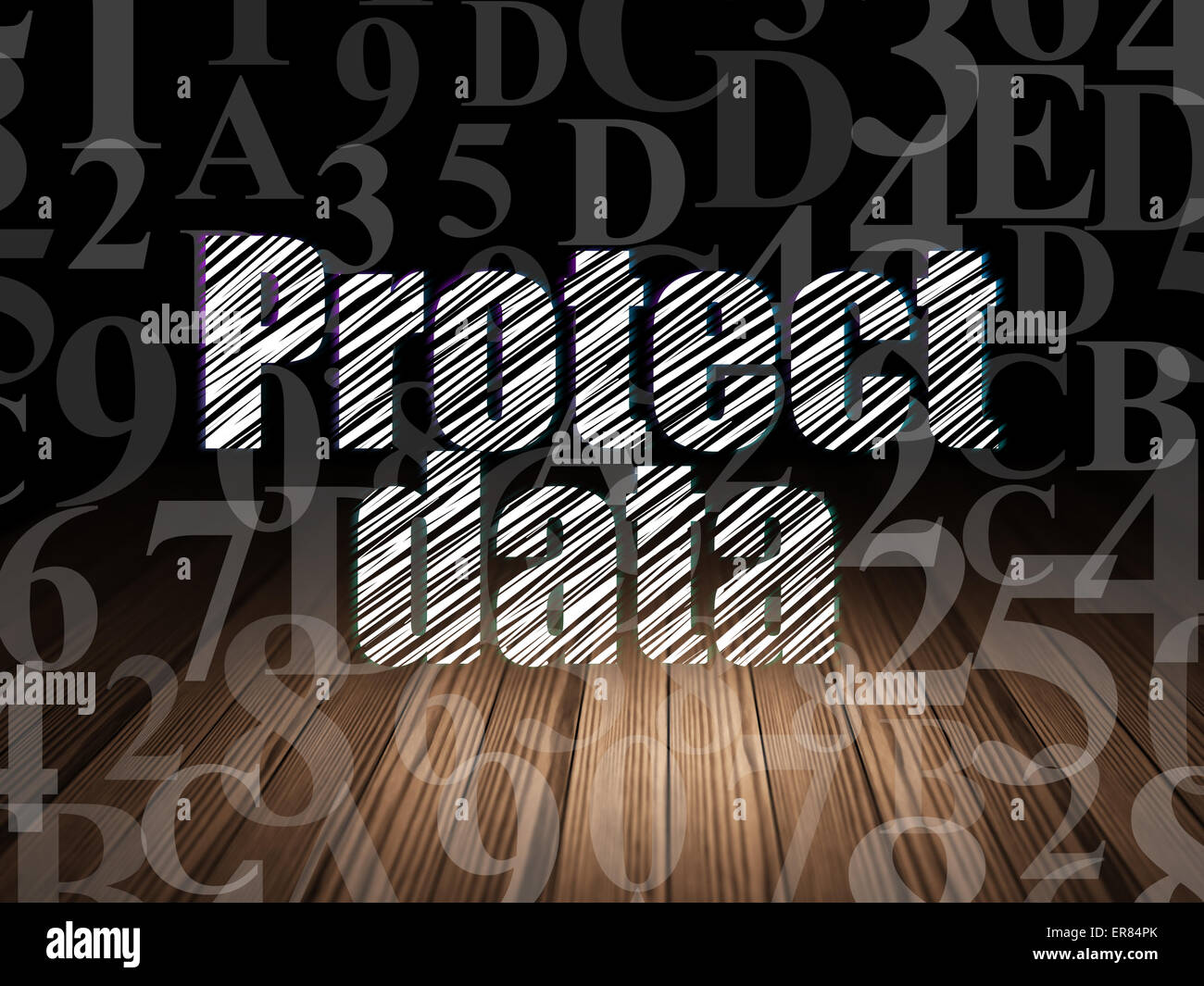 Security concept: Protect Data in grunge dark room Stock Photo - Alamy