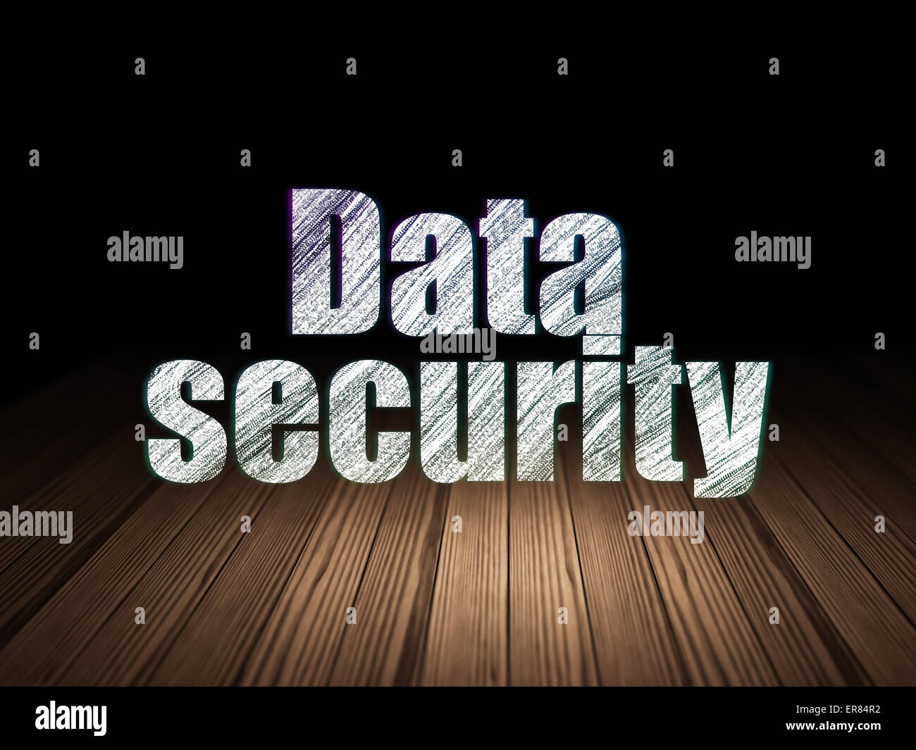 Protection concept: Data Security in grunge dark room Stock Photo - Alamy