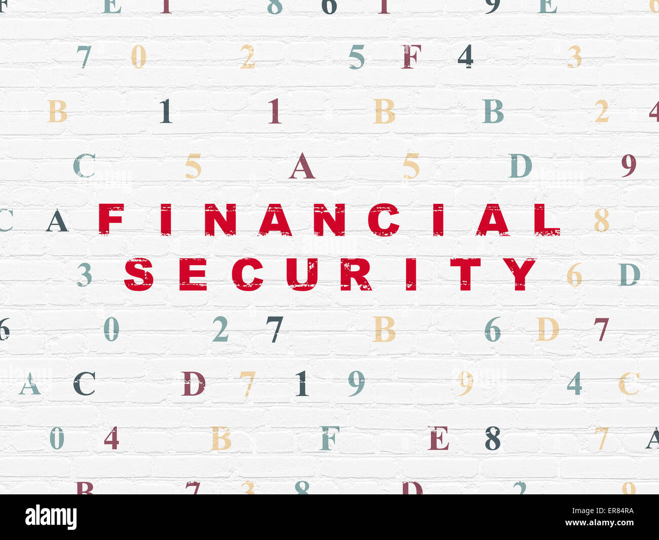 Safety concept: Financial Security on wall background Stock Photo - Alamy