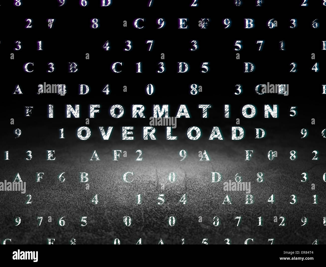 Information concept: Information Overload in grunge dark room Stock ...