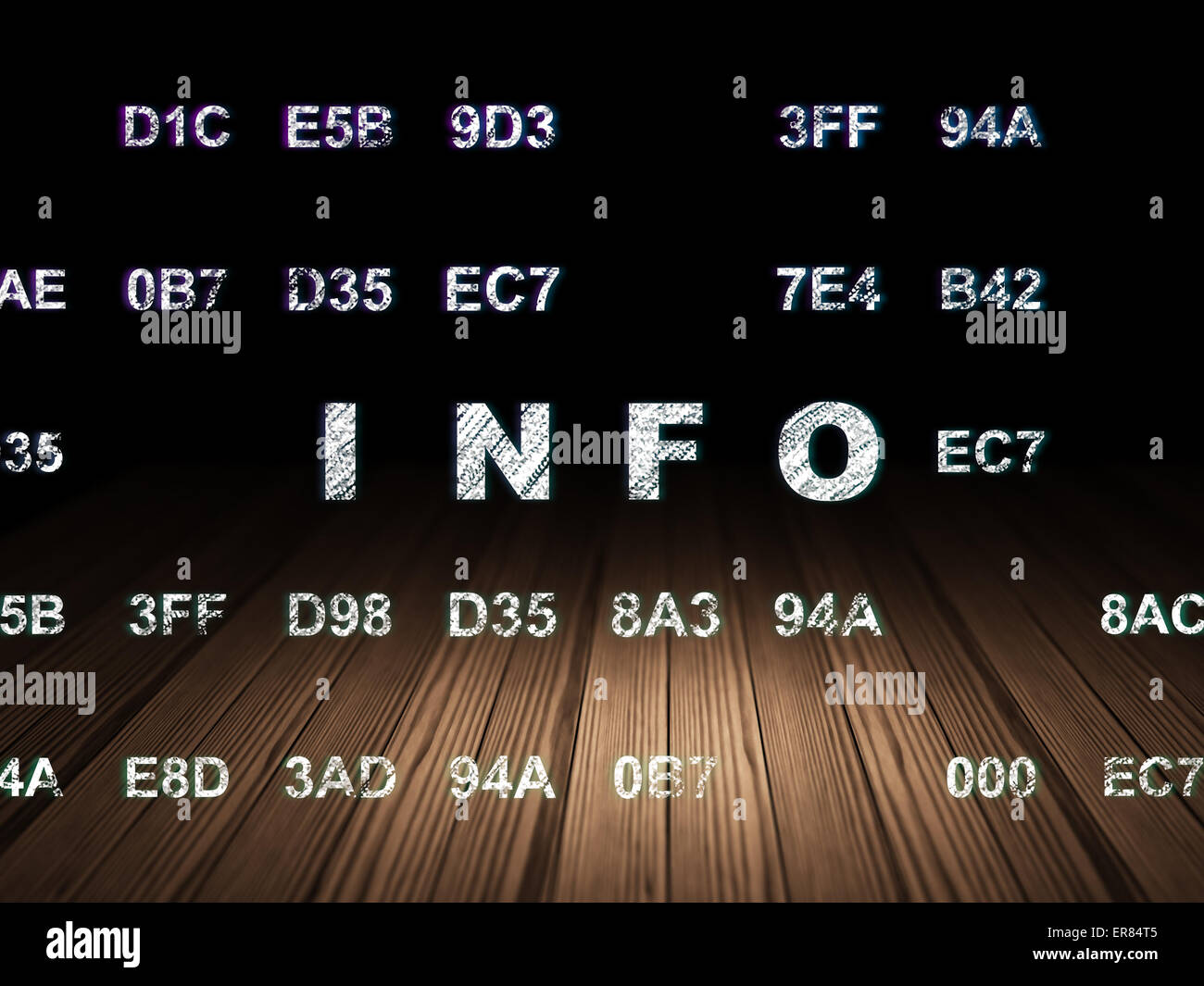 Information concept: Info in grunge dark room Stock Photo - Alamy
