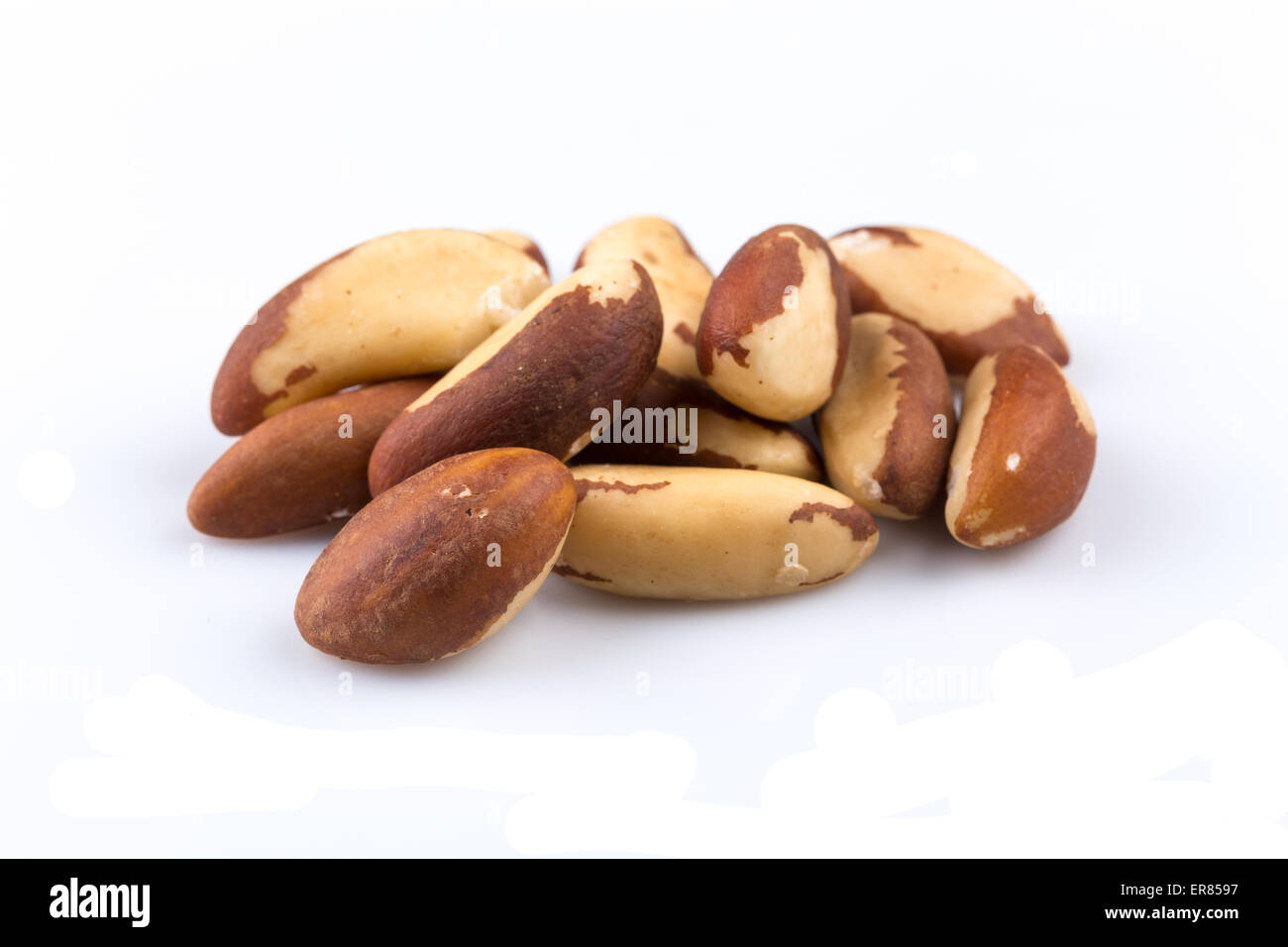 Brazil Nuts Close-up Isolated on White Background Stock Photo - Alamy