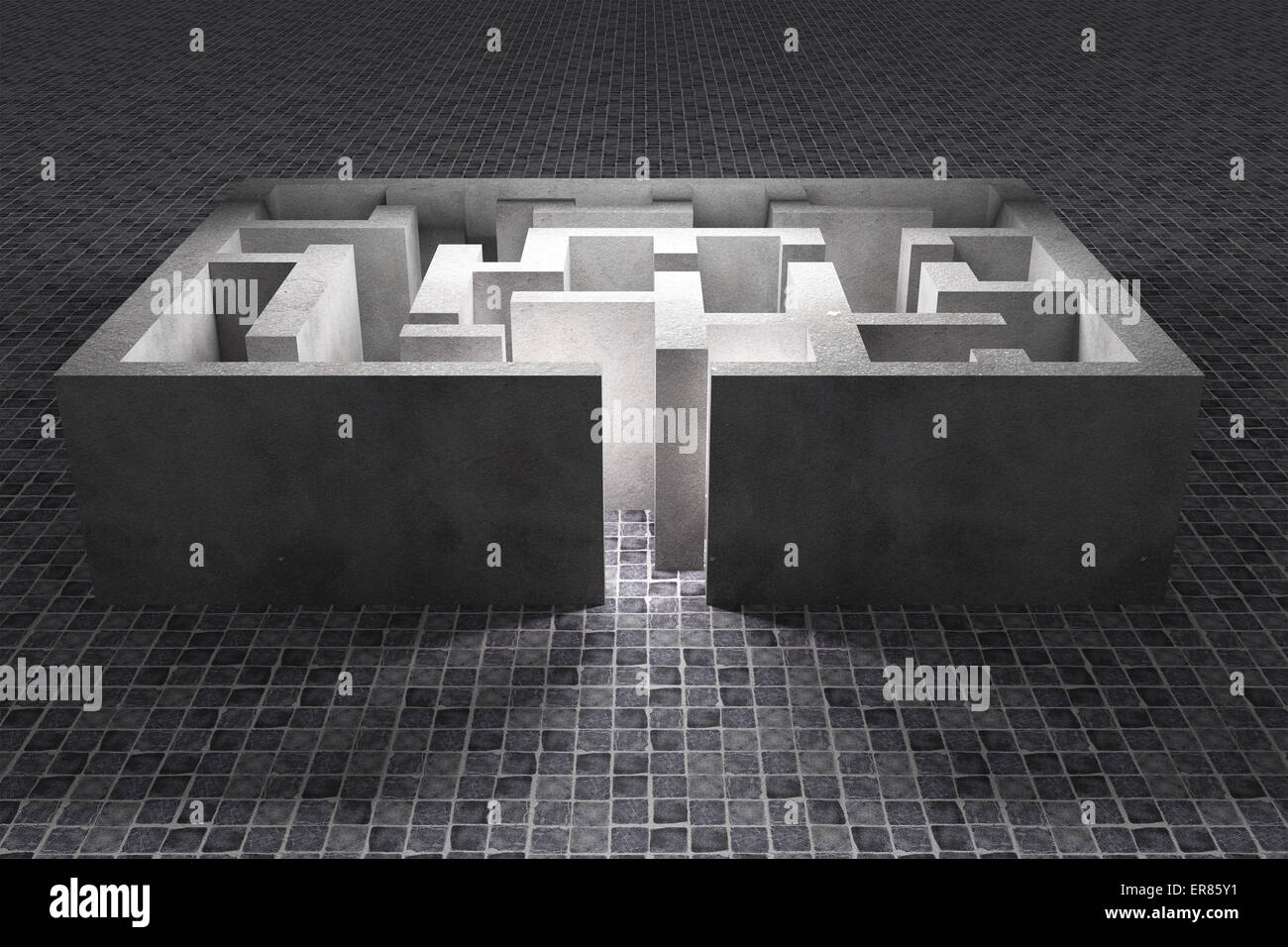 3d rendering stone maze hi-res stock photography and images - Alamy