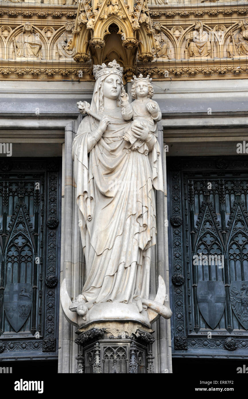 Cologne,Koln,Kolner Dom,Cologne cathedral,Madonna and Child,West front ...