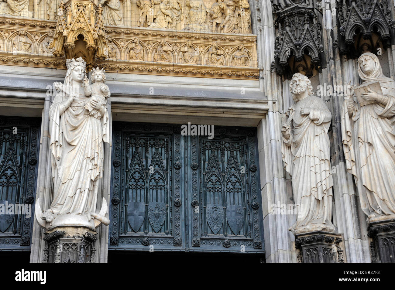 Cologne,Koln,Kolner Dom,Cologne cathedral,Madonna and Child,West front ...