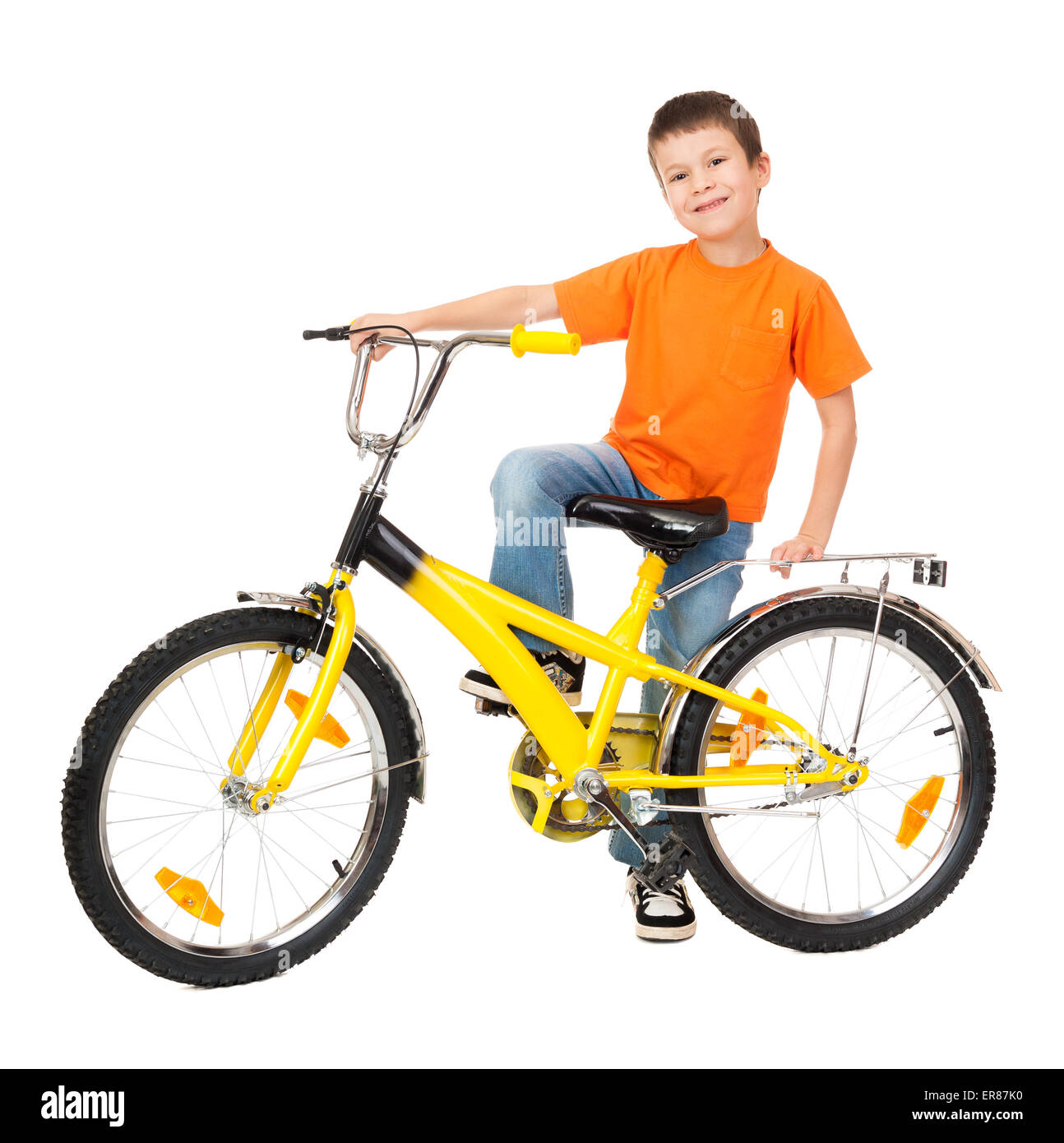 boy on bicycle isolated Stock Photo - Alamy