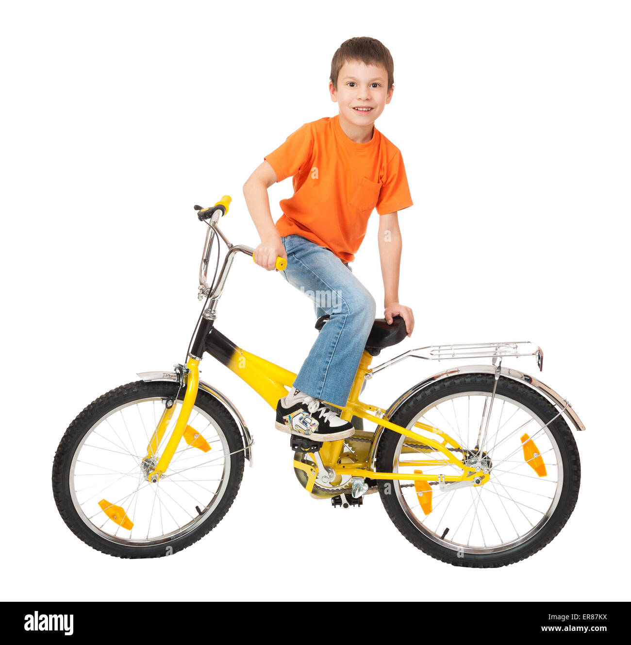 boy on bicycle isolated Stock Photo - Alamy