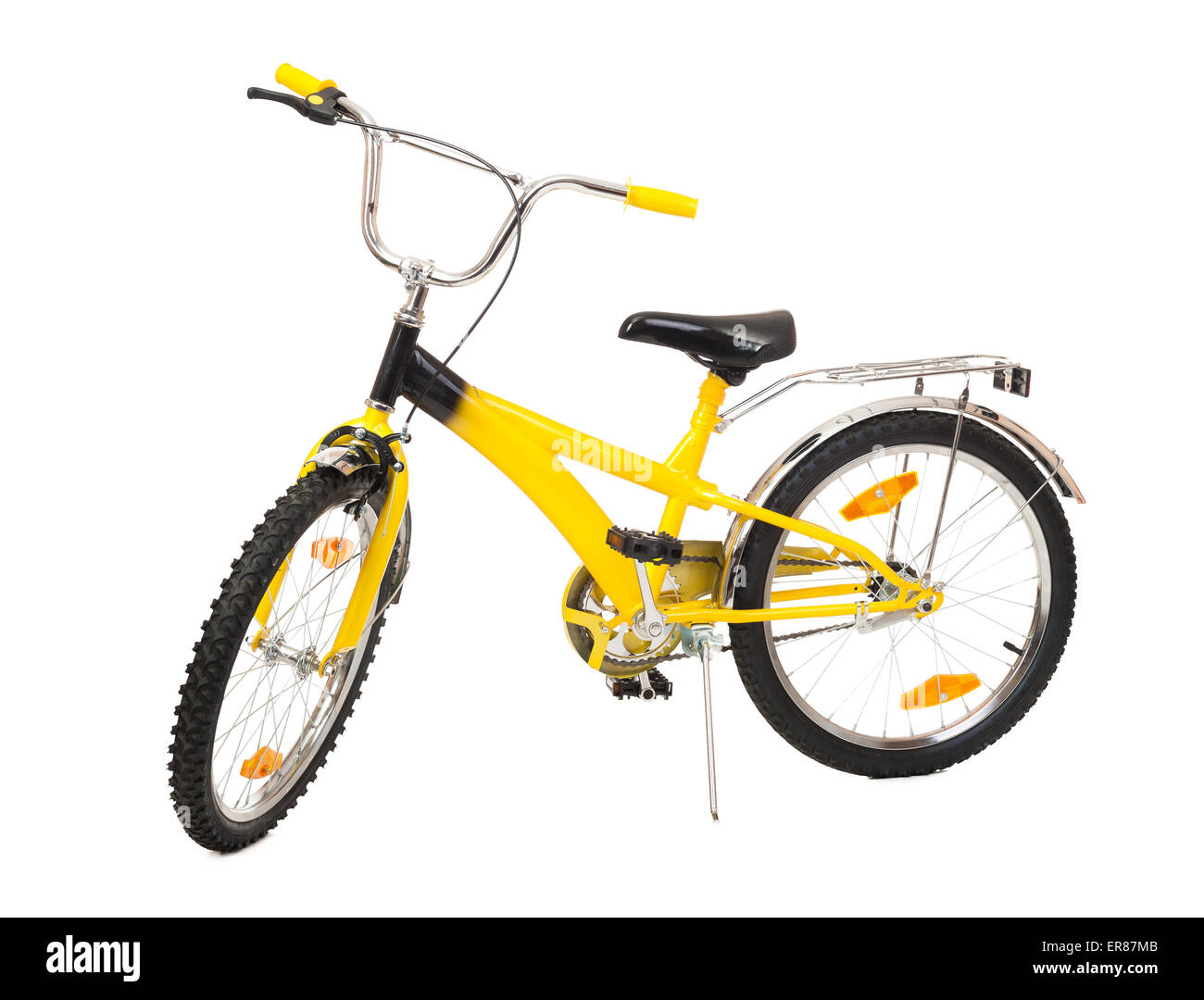 yellow bicycle isolated on white Stock Photo - Alamy