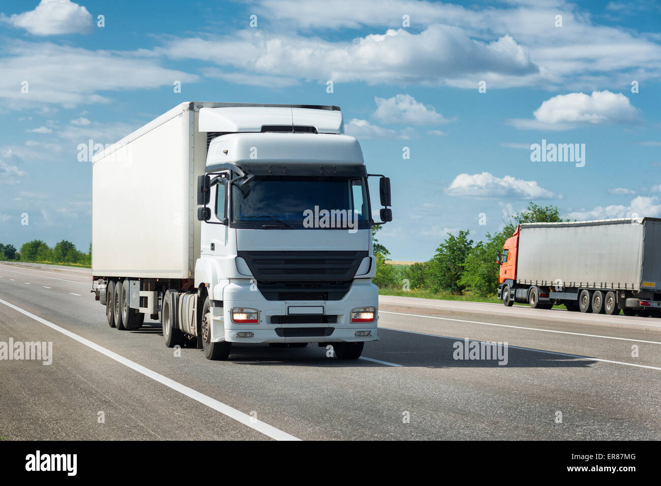 truck on road. cargo transportation Stock Photo - Alamy