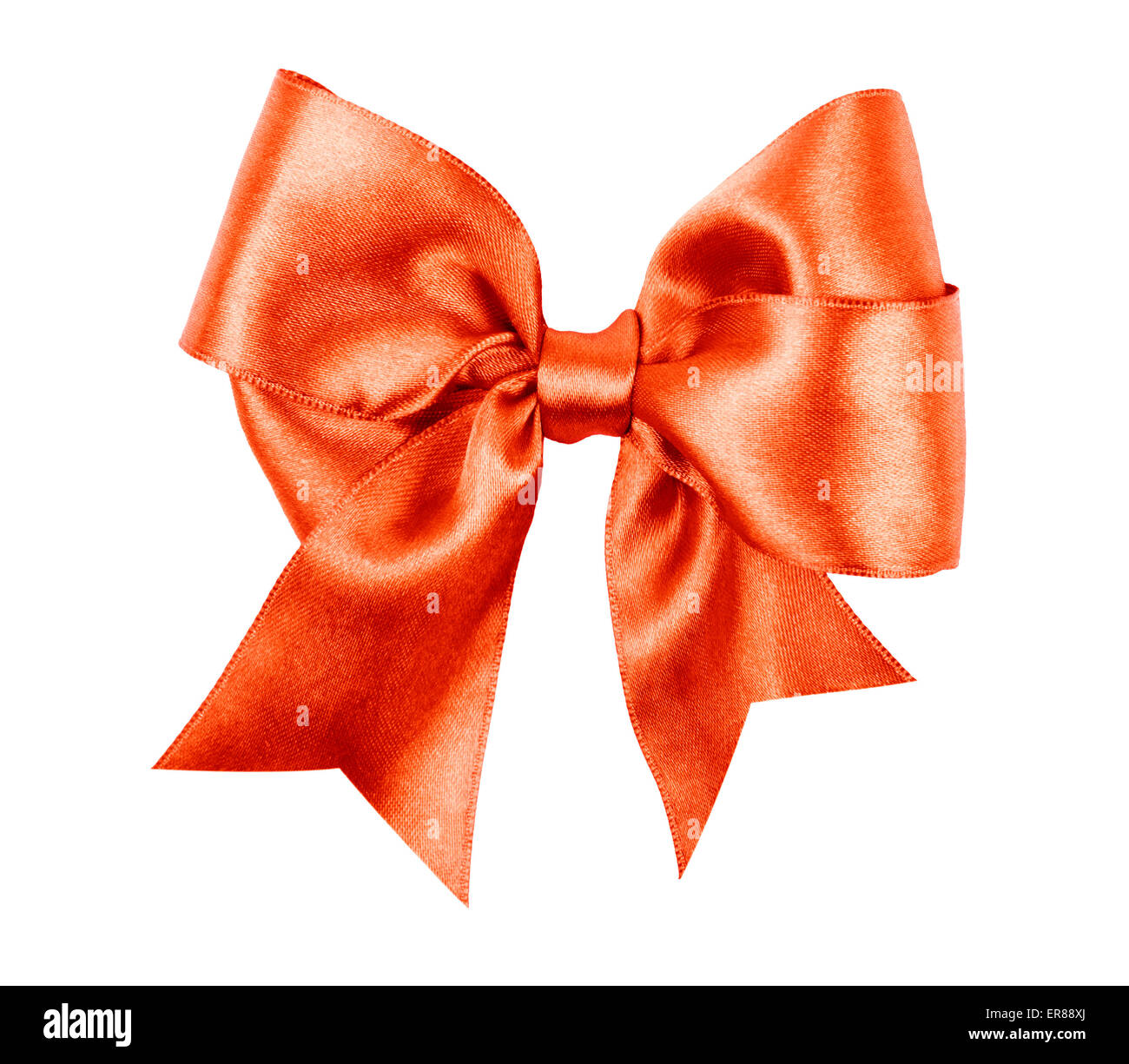 light red bow made from silk ribbon Stock Photo - Alamy