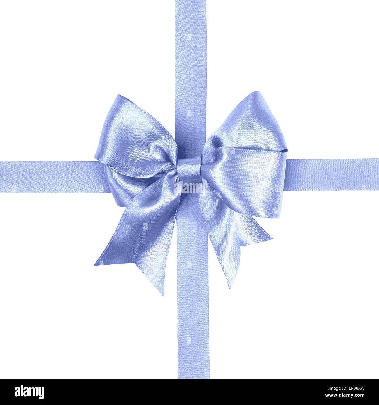 light blue bow photo made from silk isolated Stock Photo - Alamy