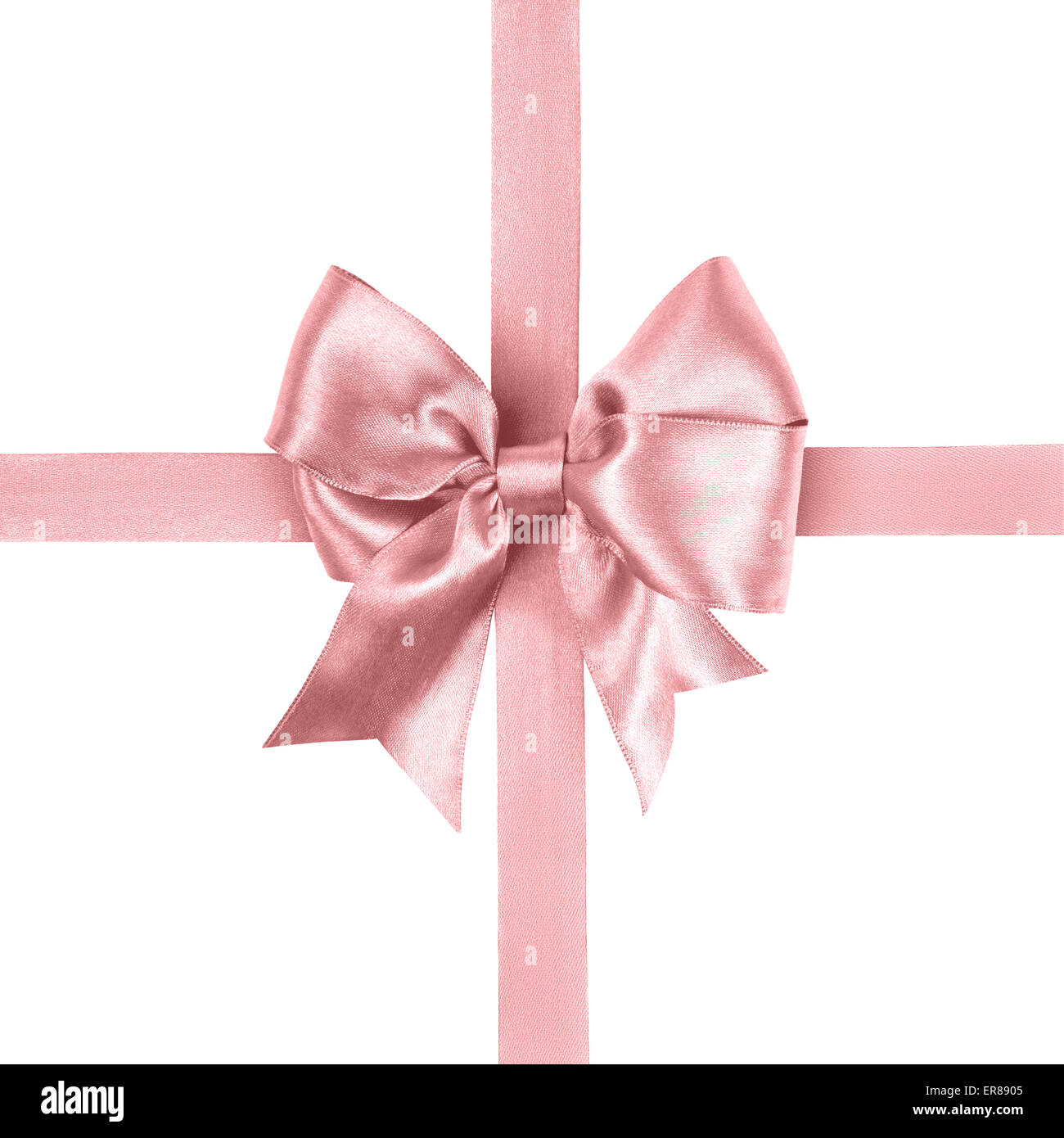 light pink bow made from silk ribbon isolated Stock Photo - Alamy