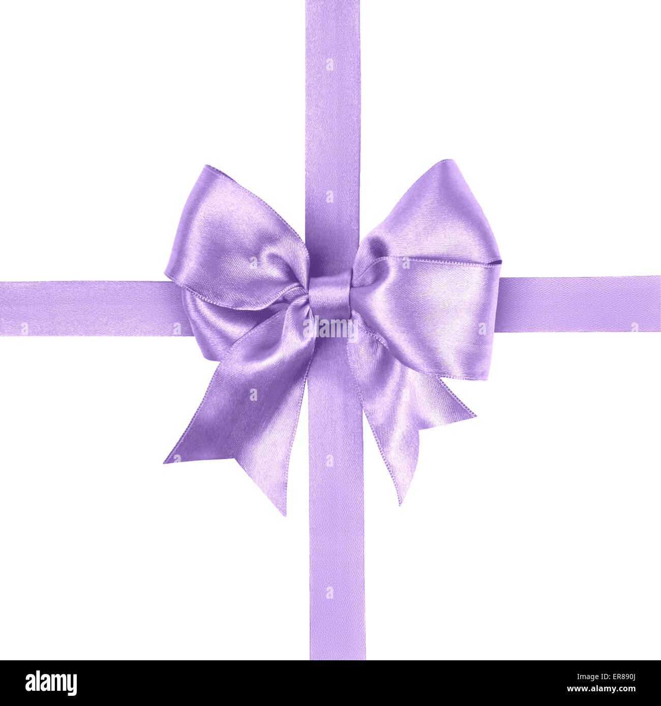 light purple bow made from silk ribbon isolated Stock Photo - Alamy