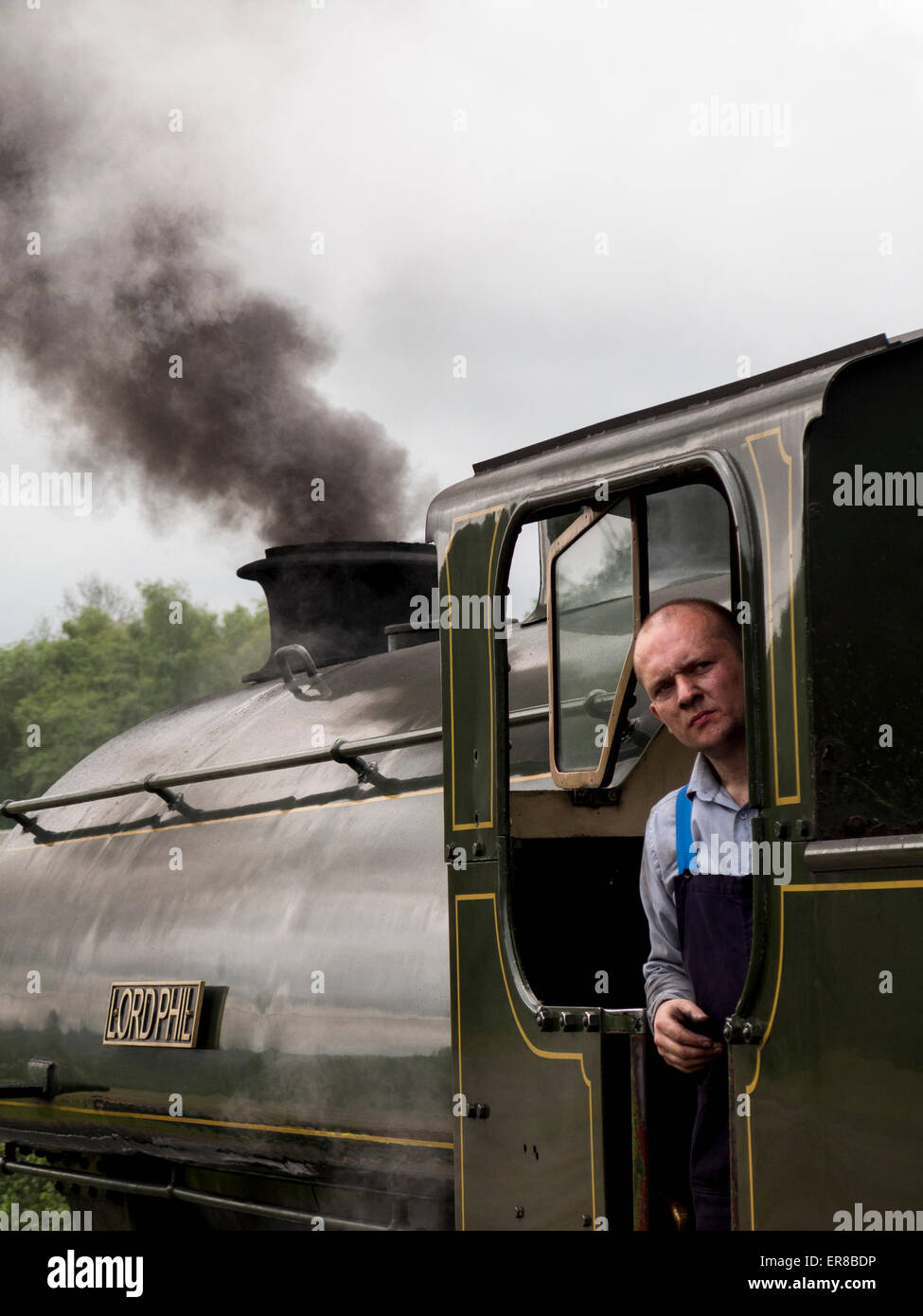 The vintage steam locomotive Lord Phil is prepared for service at Peak ...