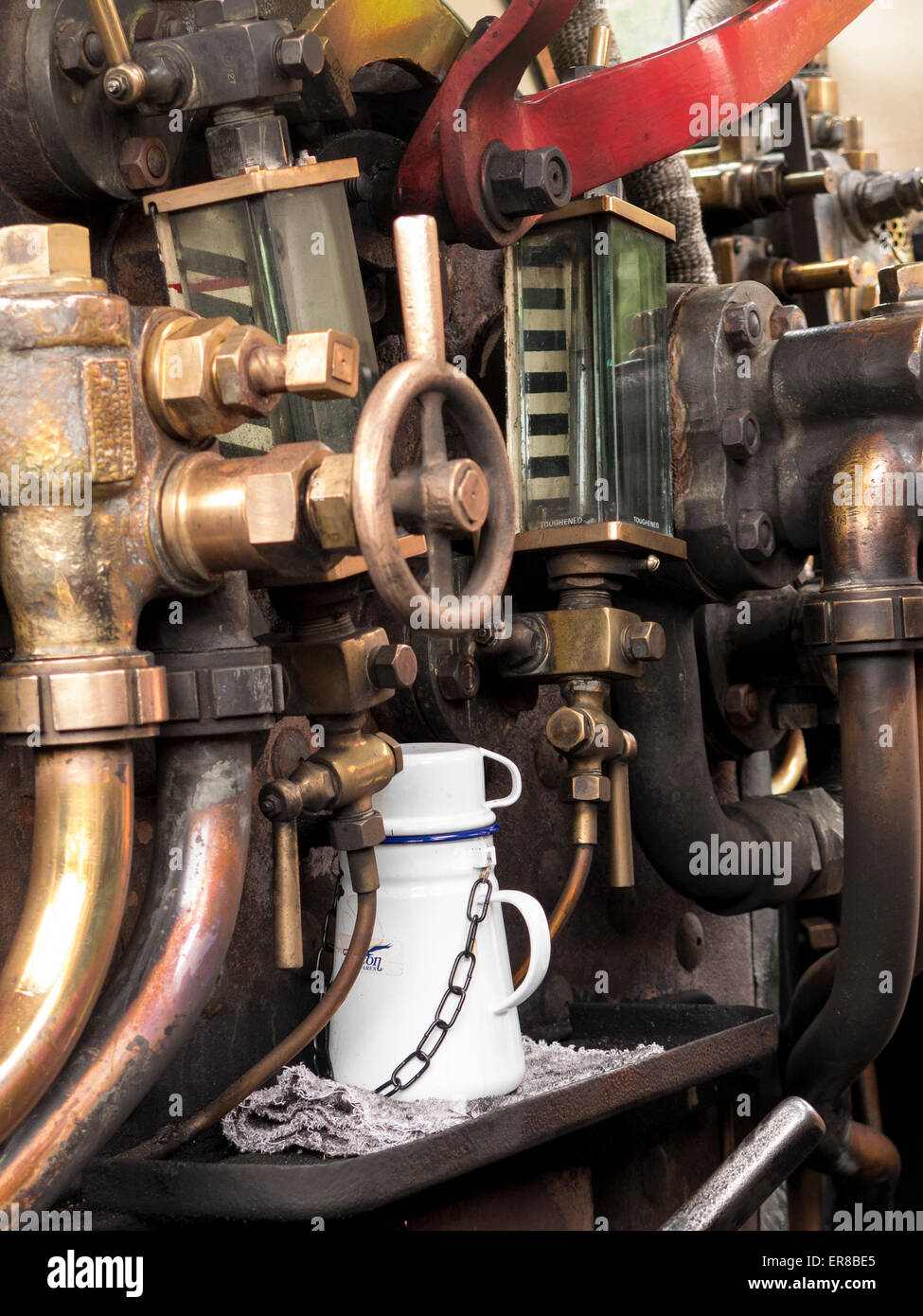 Controls of the vintage steam locomotive Lord Phil at Peak Rail's ...