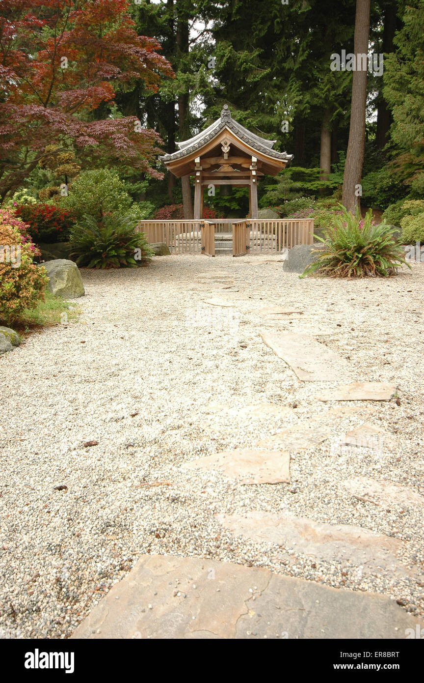 shrine in japanese zen garden Stock Photo - Alamy