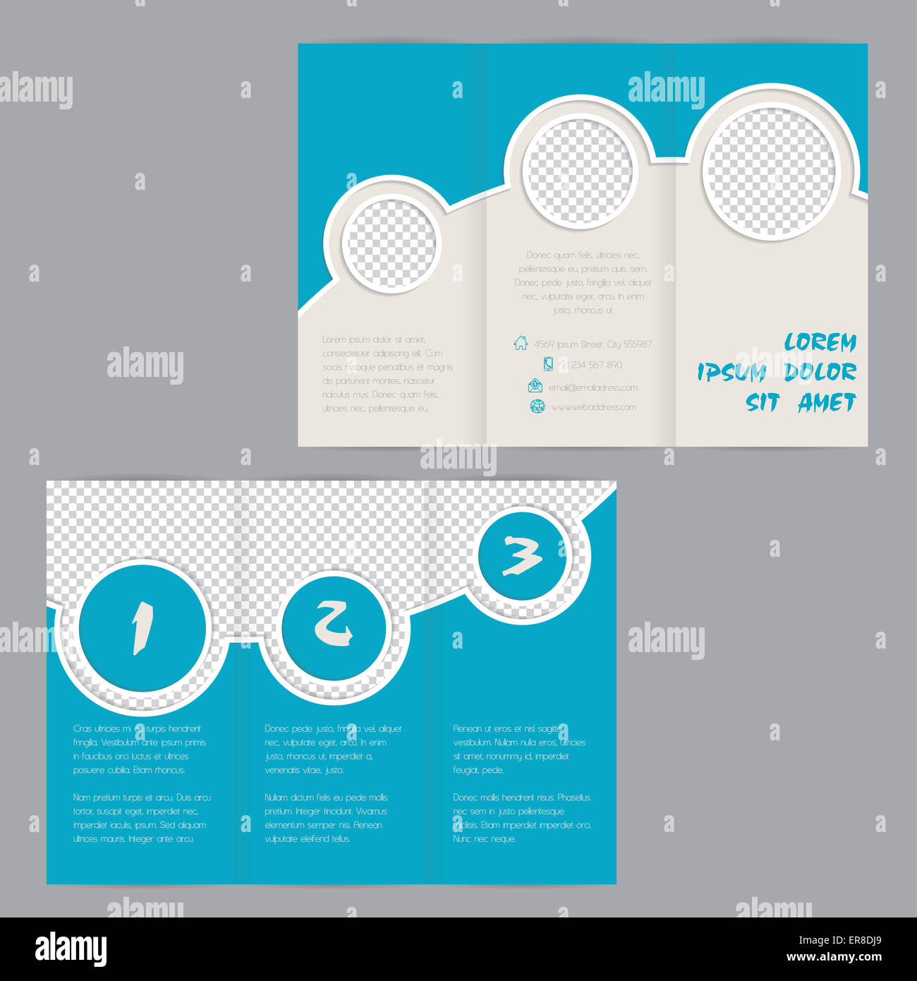Cool ring design tri-fold brochure template design with image ...