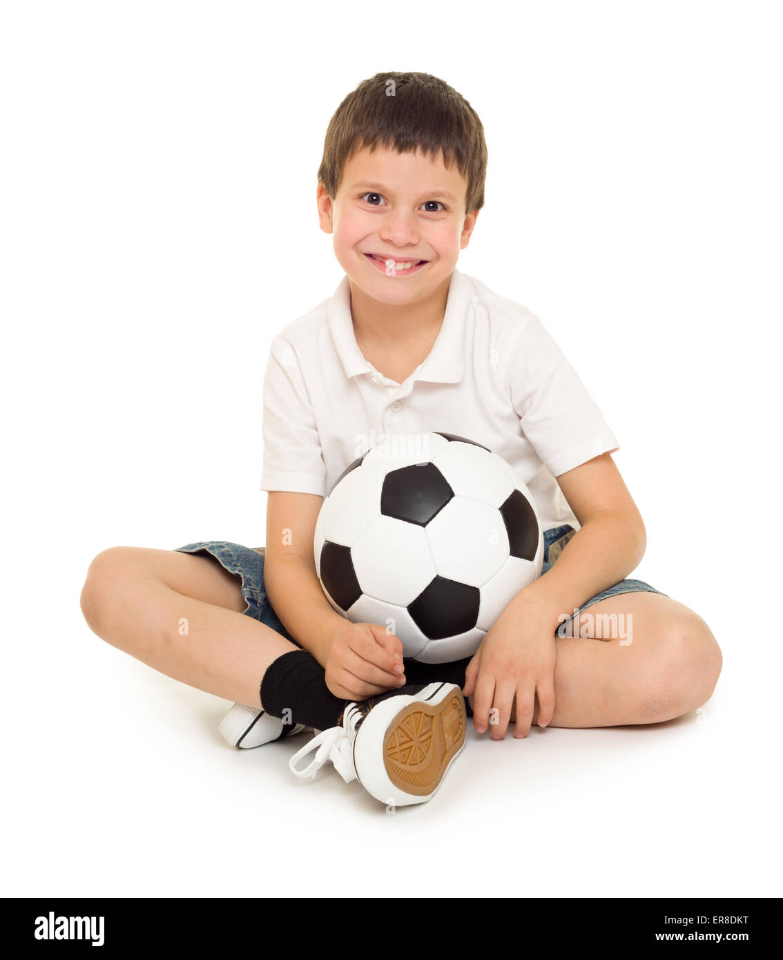 soccer boy studio isolated on white Stock Photo - Alamy