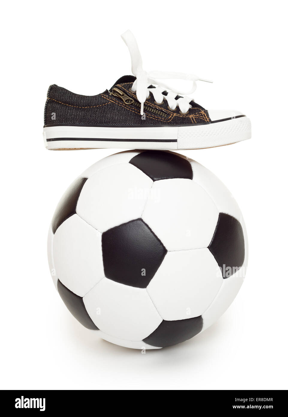soccer ball and sport shoes on white isolated Stock Photo - Alamy