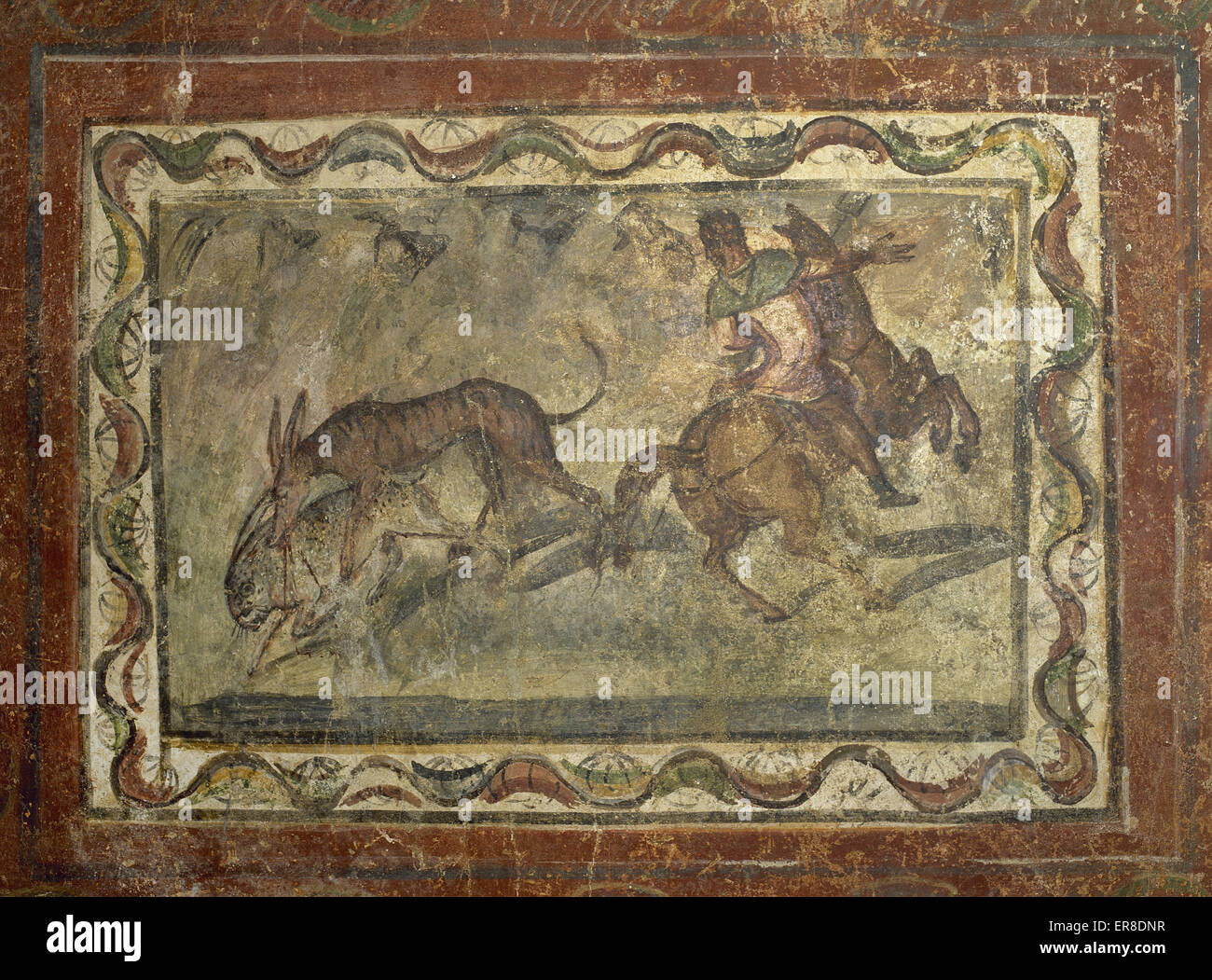 Hunting scene. Roman painting. Domus. 4th C. From Merida (Augusta ...