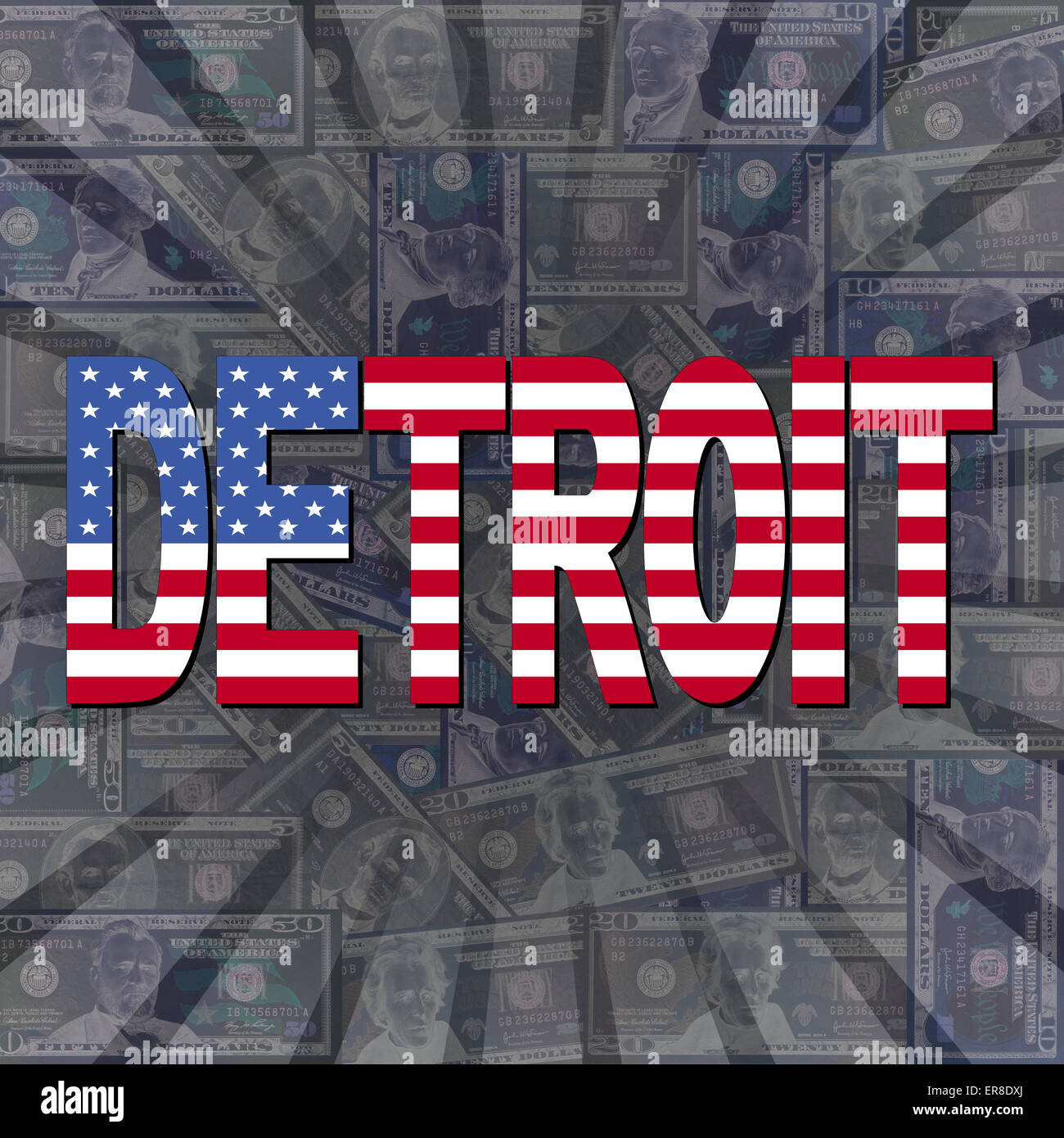 Detroit flag hi-res stock photography and images - Alamy