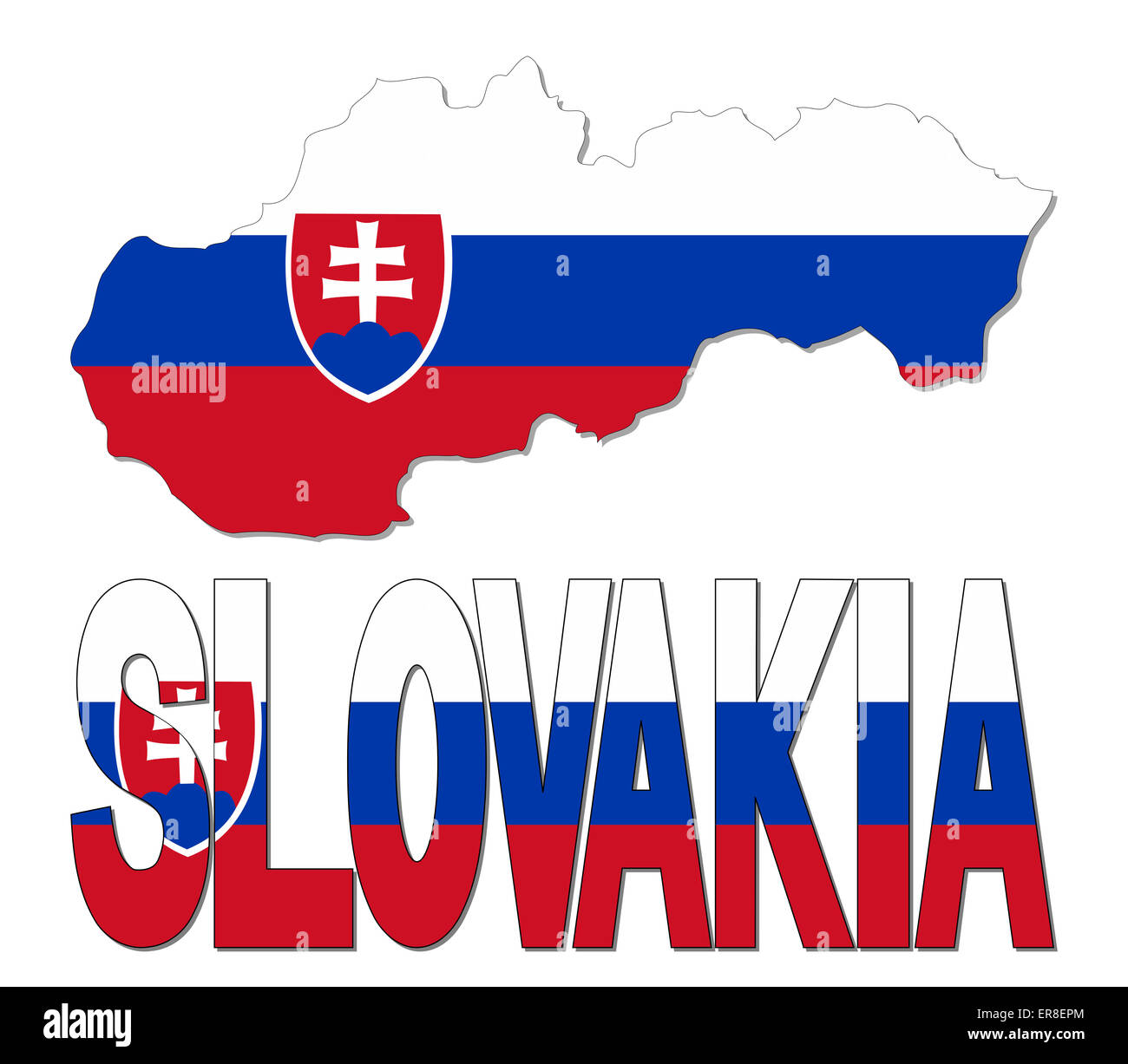 Slovakia map flag and text illustration Stock Photo - Alamy