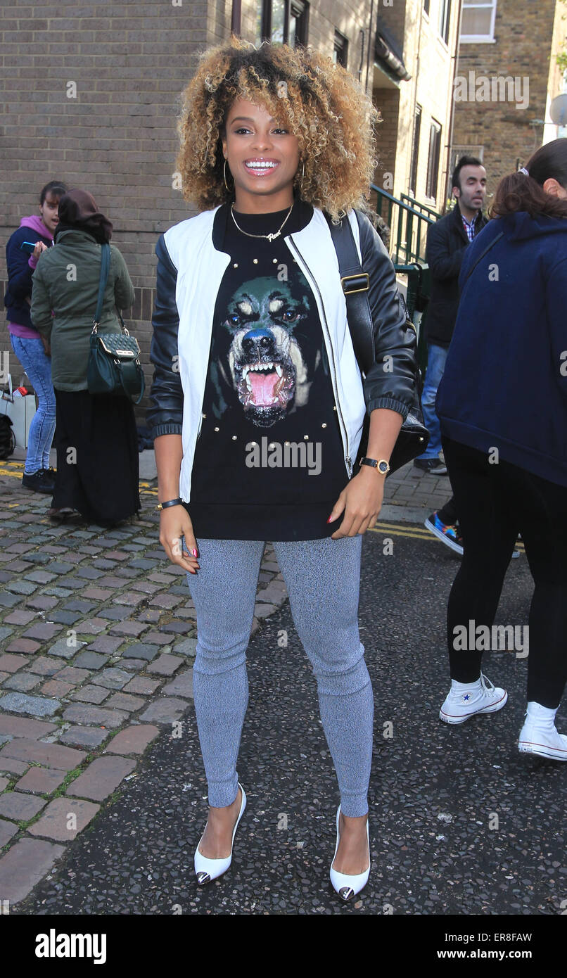 X Factor finalists arrive at a recording studio for rehearsals ...