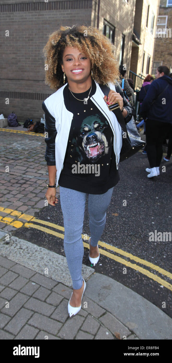 X Factor finalists arrive at a recording studio for rehearsals ...