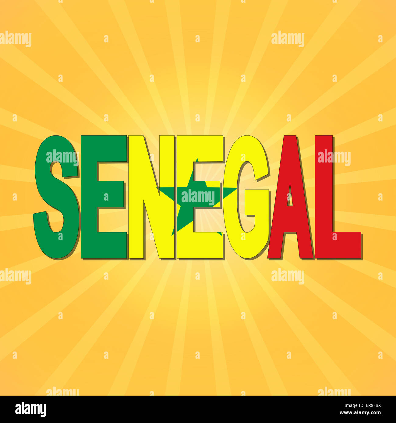 Senegal flag text with sunburst illustration Stock Photo - Alamy