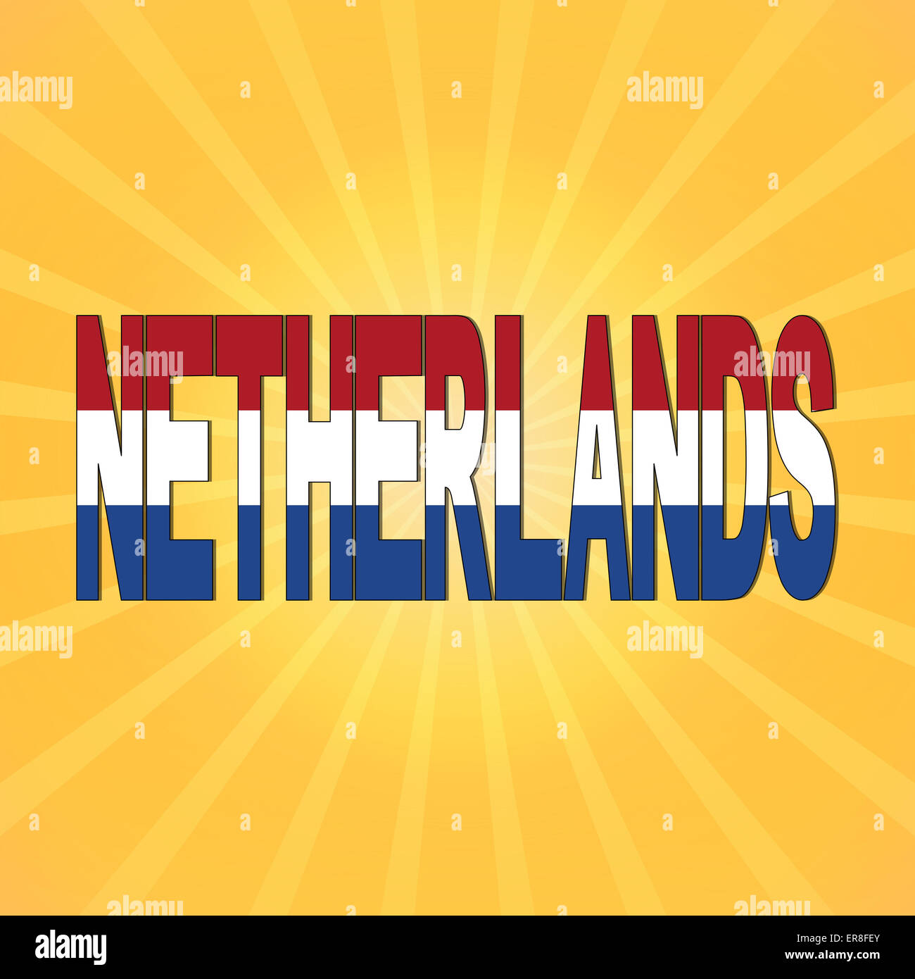 Netherlands flag text with sunburst illustration Stock Photo - Alamy