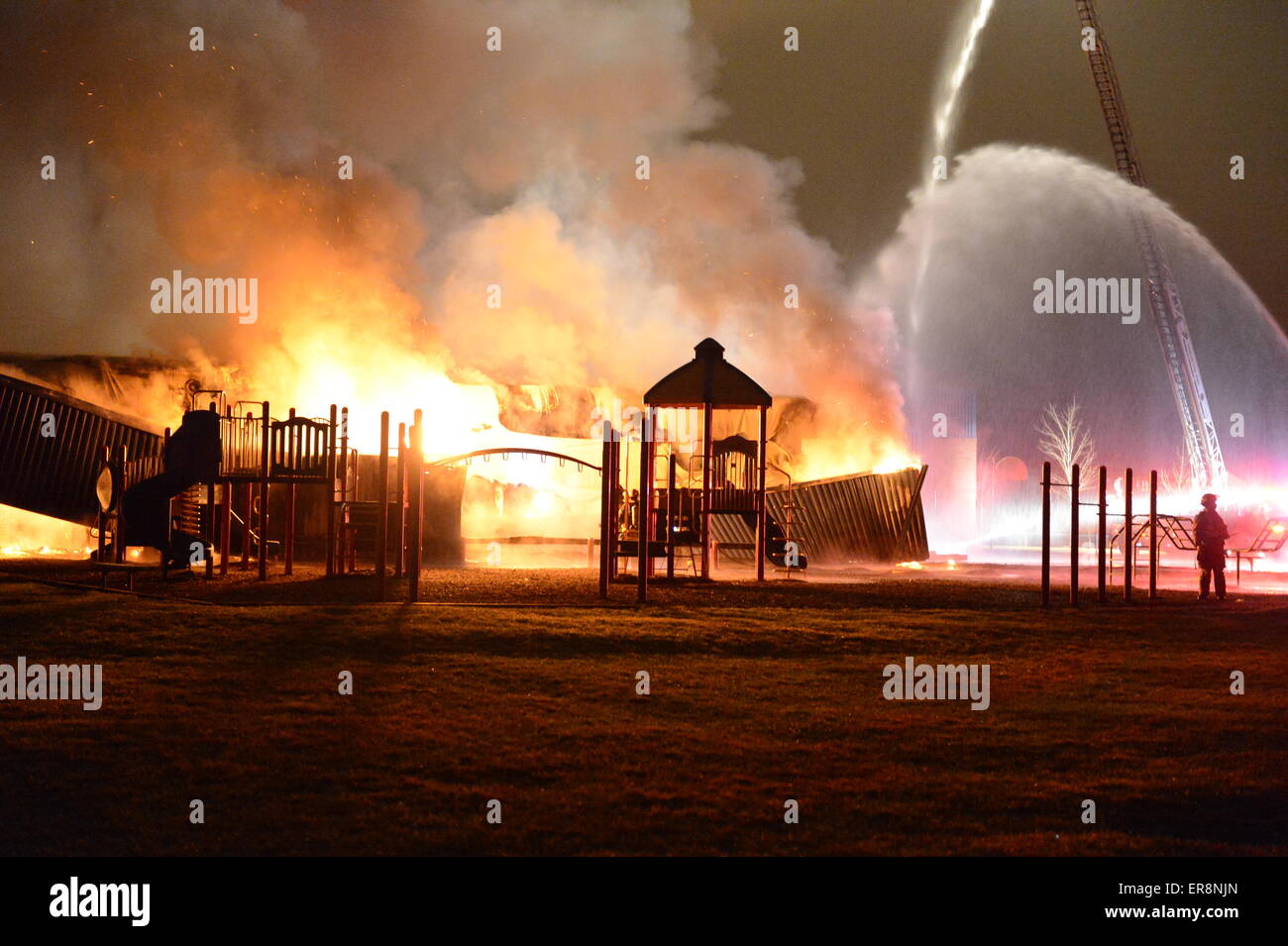 Crestline Elementary School Fire - Vancouver, WA Stock Photo - Alamy