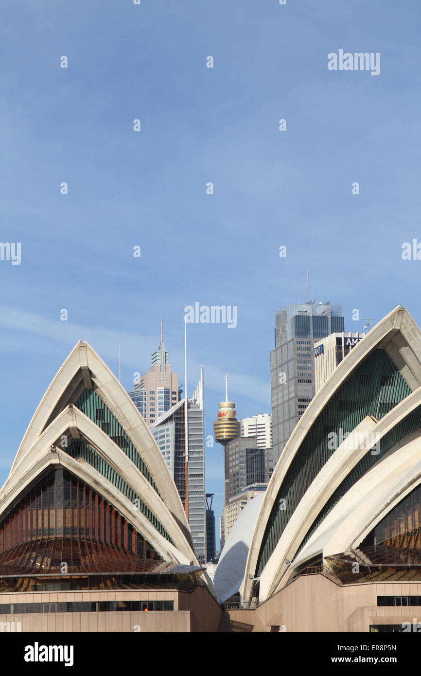Sydney Opera House with office buildings and the Centrepoint tower ...