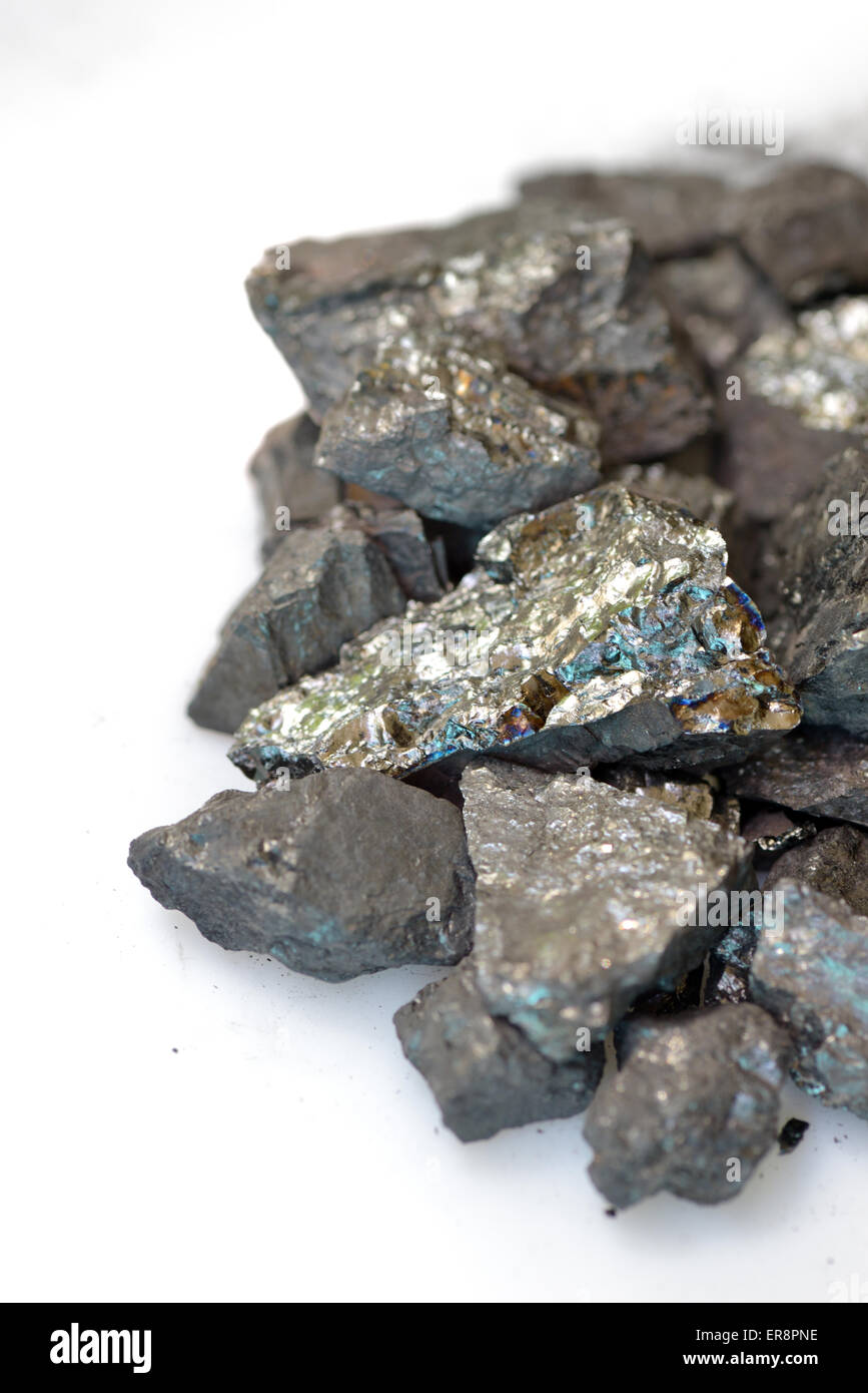 iron ore on white background Stock Photo - Alamy