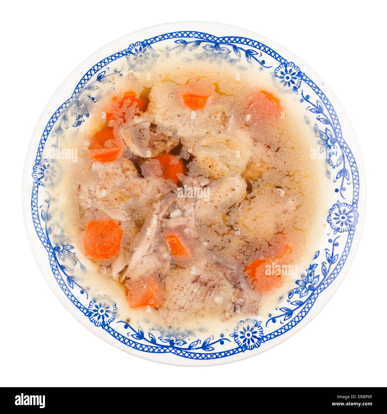 jelly meat on a plate isolated on white Stock Photo - Alamy
